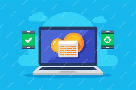 Premium Vector A Laptop Displaying A Check Mark On The Screen Indicating Completion Or