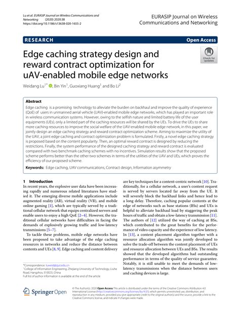Pdf Edge Caching Strategy Design And Reward Contract Optimization For