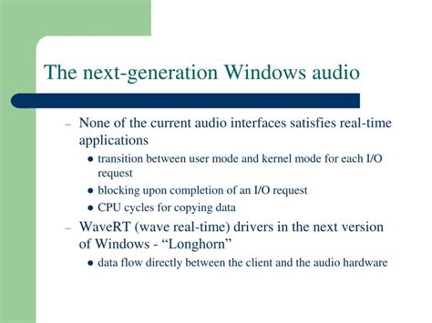 Ppt Windows Audio Architecture Powerpoint Presentation Free Download