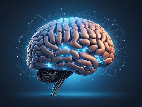 Futuristic Human Brain With Glowing Neural Network Connections