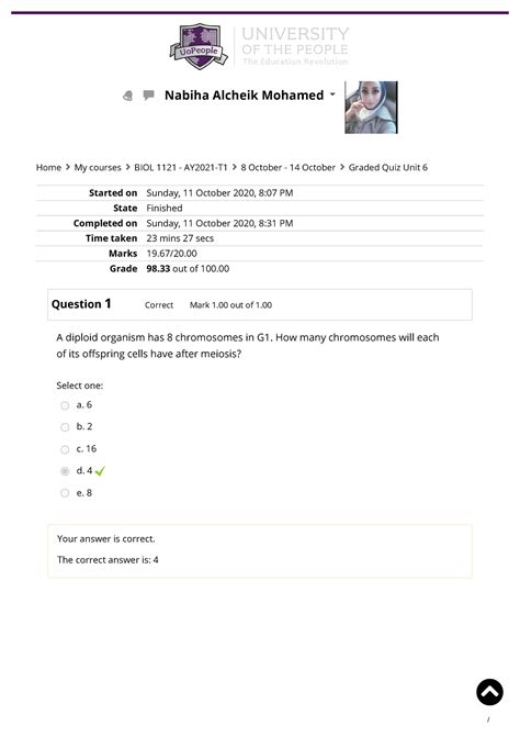 Graded Quiz Unit 6 Attempt Review Started On Sunday 11 October 2020