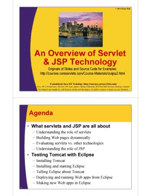 Fillable Online An Overview Of Servlet JSP Technology Fax Email Print