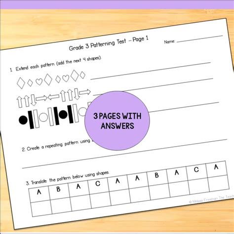 Patterning Test Grade 3 Ontario Math Assessment By The Teaching Rabbit