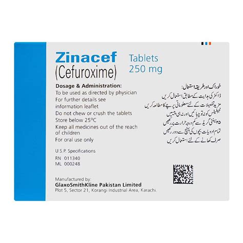 Purchase Zinacef Tablets Strip 250mg Online At Best Price In Pakistan Naheed Pk