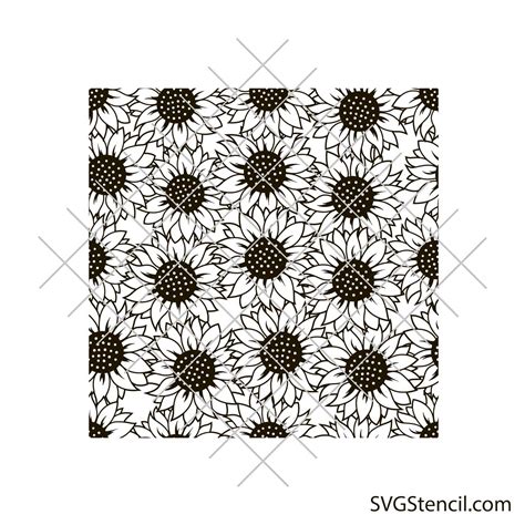 Floral Svg Design Swirl Template Sunflowers Outline Svgstencil