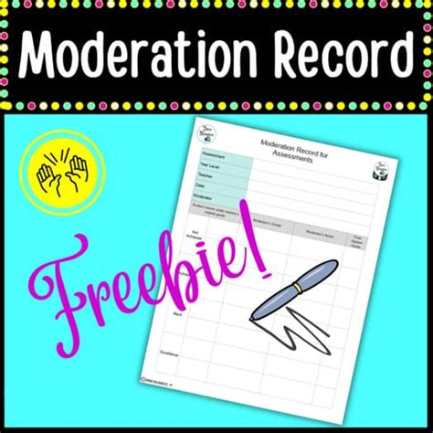 Assessment Moderation Sheet Freebie By Drive Resources Tpt