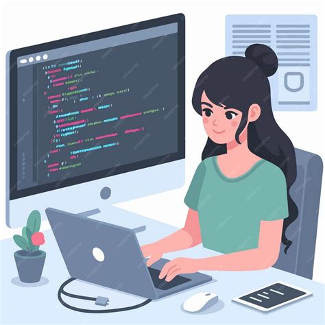 premium vector vector illustration of programmer in flat design style