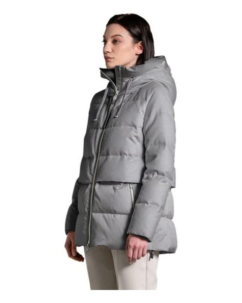 Duno Keiko Hooded Down Jacket In Gray Lyst