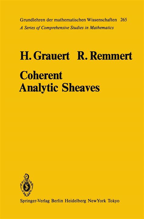 Coherent Analytic Sheaves Grundlehren Der Mathematischen Wissenschaften Hans Grauert