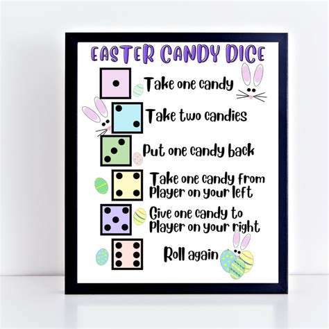 Easter Candy Dice Game Easter Egg Roll Game Group Candy Dice Game