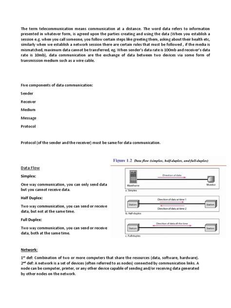 Data Communication Basics Pdf Telecommunication Computer Network