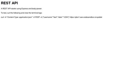 Simple Rest Api Using Node Js Codesandbox
