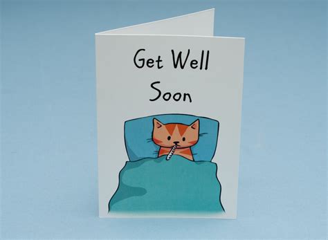 Items Similar To Get Well Soon Cat Card On Etsy