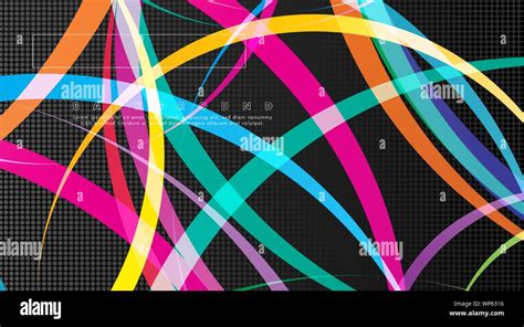 Curved Abstract Design With The Background Concept Of A Dark Circle Pattern Vector Illustration