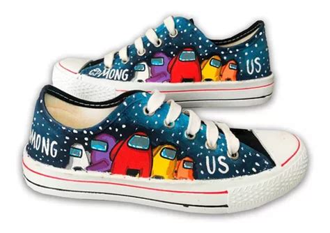 Tenis Pintados A Mano Among Us Personalizado 02 Meses Sin Interés