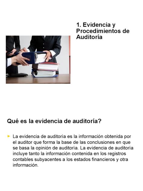Evidencia Y Procedimientos De Auditoría Pdf Auditoría Contralor