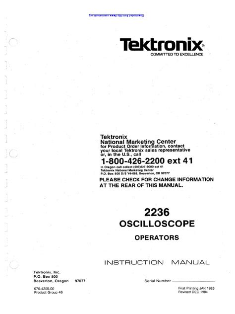 Tektronix 2236 Manual Pdf