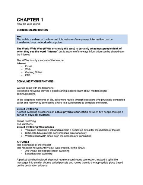 Test 1 Computer Science 334 Test 1 Summaries Chapter 1 How The Web