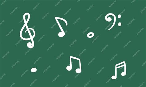 Premium Vector Musical Notations Hand Drawn Vector Set Treble Clef
