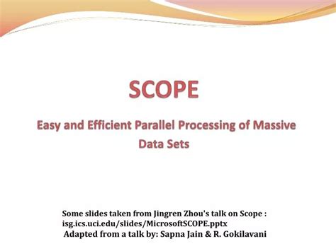 Ppt Scope Easy And Efficient Parallel Processing Of Massive Data Sets Powerpoint Presentation
