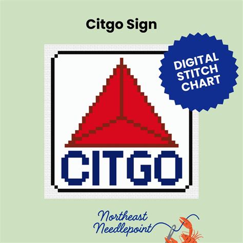 Boston Citgo Sign Digital Needlepointcross Stitch Chart Pdf Etsy