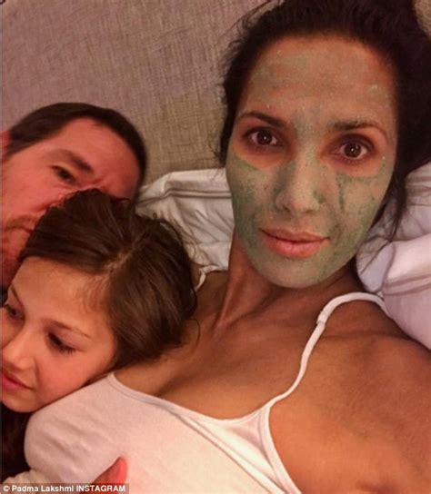 Padma Lakshmi In Bed With Baby Daddy Adam Dell And Krishna Daily Mail Online