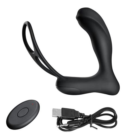 Men Prostate Massager Anal Vibrator Double Penis Ring Anal Plug