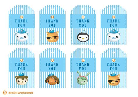 Octonauts T Tags Thank You Tags A Set Of 6 Characters