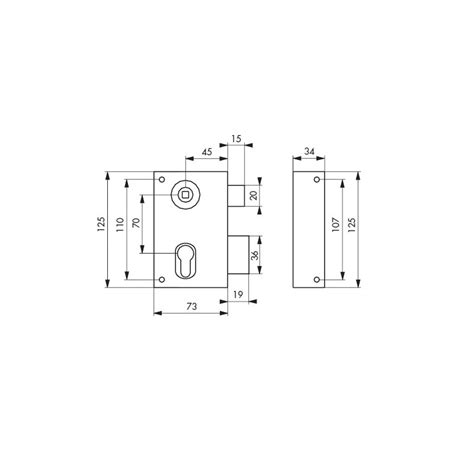 Thirard - Boîtier serrure applique verticale pour cylindre profile Gauche 73 x 1