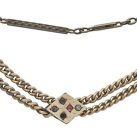Lot Of 2 14k Gold Gem Set Antique Watch Chains Sold At Auction On 24th