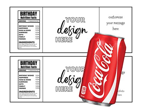 Soda Can Blank Label Editable Template Soda Can Template Soda Can