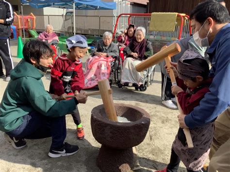 お餅つき わさだこども園