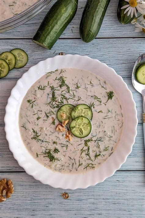 Tarator Bulgarian Cold Cucumber Soup With Yogurt