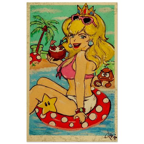 Princess Peach On A Bikini Etsy