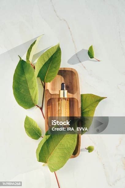 나무 쟁반에 잎이있는 콜로이드 금색의 천연 혈청 황금 연단 한방약에 대한 스톡 사진 및 기타 이미지 한방약 허브 에센셜 오일 Istock