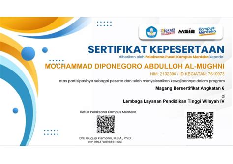 I Am Happy To Share That I Have Successfully Completed The Msib Internship Program At Lldikti