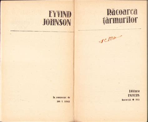 Răcoarea țărmurilor De Eyvind Johnson 1983 Historiarum