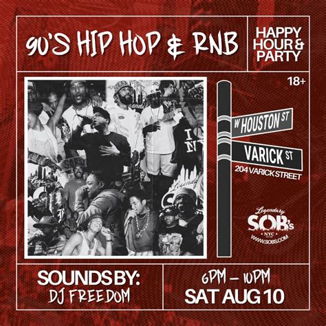 90s Hip Hop And Rnb Happy Hour And Party Sobs