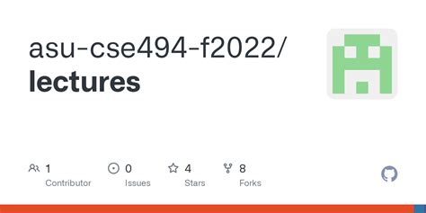 GitHub Asu Cse494 F2022 Lectures