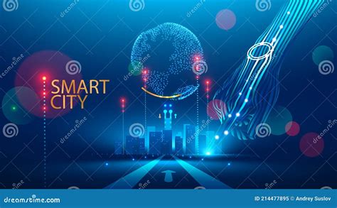Smart City Communication With Global Network Urban Infrastructure Wireless Connection