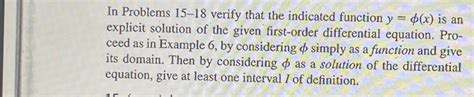 In Problems 15 18 ﻿verify That The Indicated Function