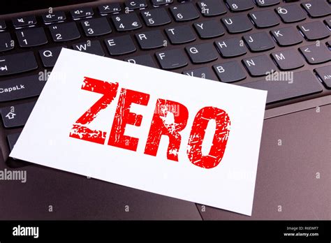 Writing Zero Text Made In The Office Close Up On Laptop Computer Keyboard Business Concept For