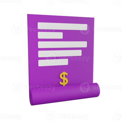 Invoice 3D Illustration 9854451 PNG