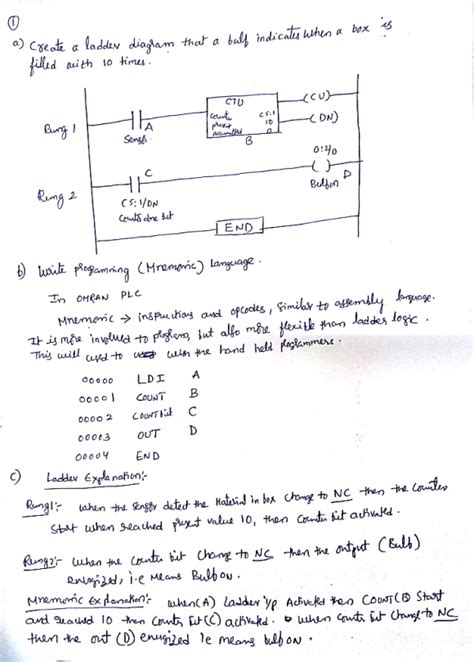 Use Omron Plc A Create A Ladder Diagram Logical That A Bulb Indicates When A Box Wizedu