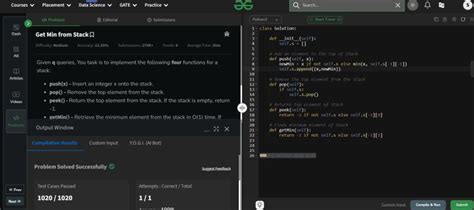 Learning Gfg160 Geekstreak2024 Python Problemsolving Dsa Stack