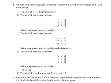 Solved 1 For Each Of The Following Sets Determine Whether