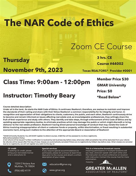 The Nar Code Of Ethics 110923 Greater Mcallen Association Of Realtors®