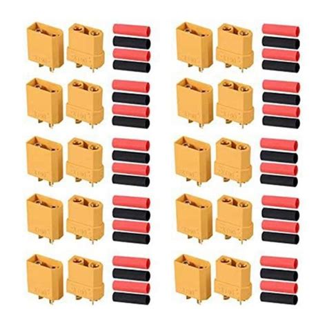 10 Paires de Connecteurs Femelles et Mâles XT90 avec Retrait Thermique
