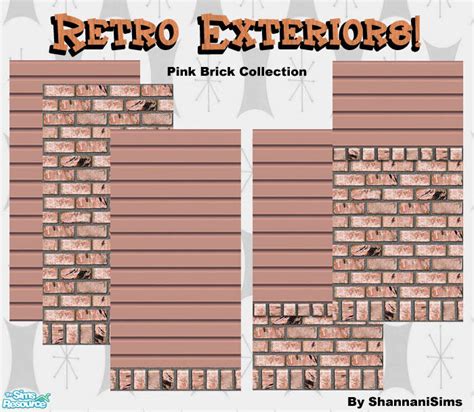 The Sims Resource Retro Exteriors Pink Brick