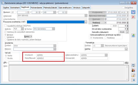 Historia Zmian W Dokumentach W Systemie Comarch ERP XL 2020 0 ERP